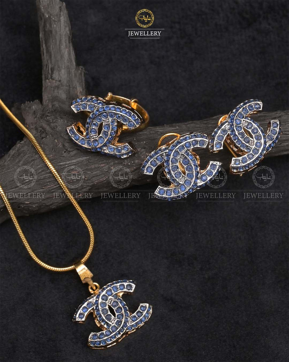 Channel Pendant combo Locket set with chain-2433 – Nayab Jewellery